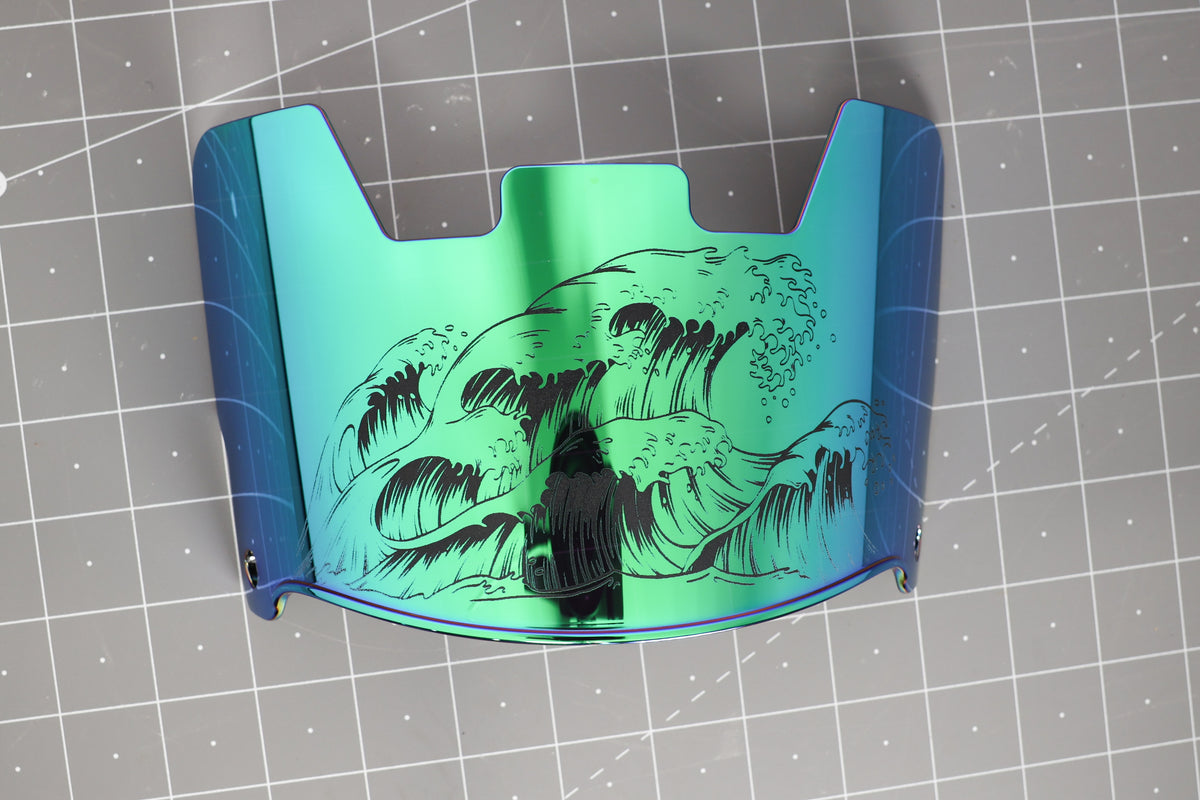 Designer Etched Visor - Tidal Wave – Green Gridiron, Inc.