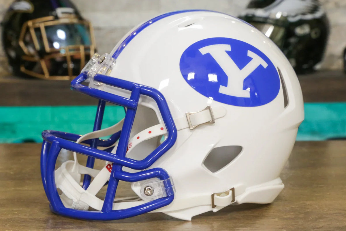 BYU Cougars Riddell Speed Mini Helmet - White/Royal Blue – Green ...