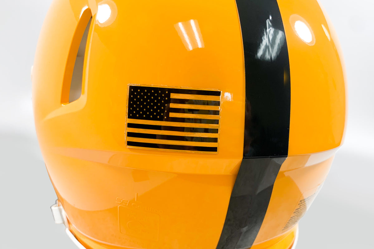 US Flag Helmet Decal - Blackout – Green Gridiron, Inc.