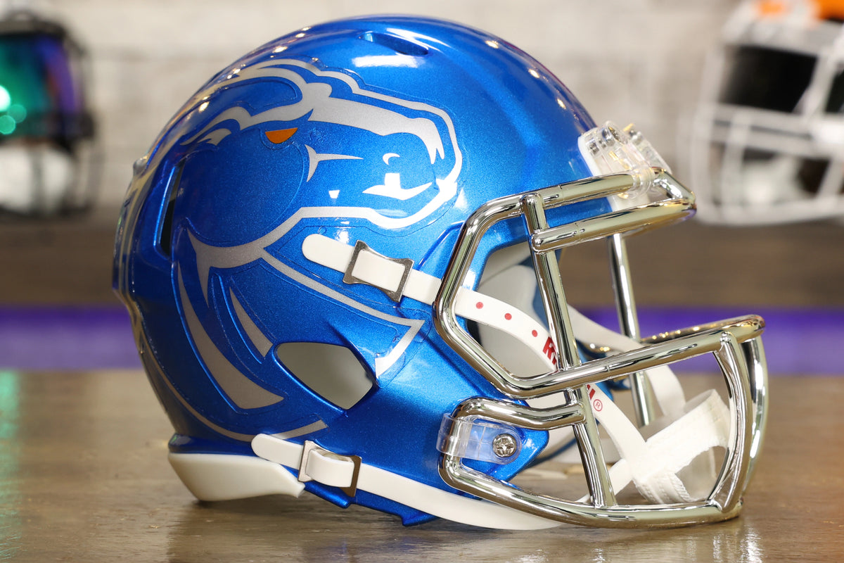 Boise State Broncos Riddell Speed Mini Helmet - Blue w/Chrome mask ...