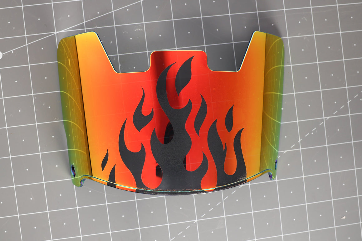 Designer Etched Visor - Fire – Green Gridiron, Inc.