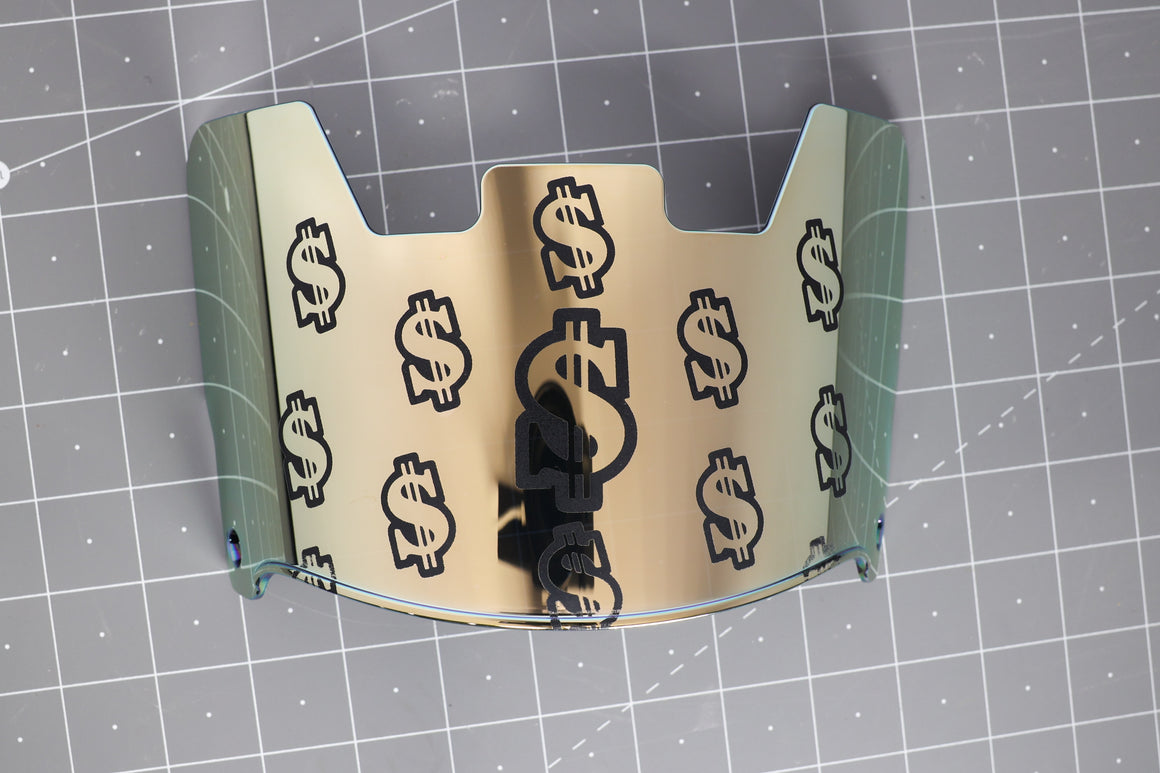 Designer Etched Visor - Cash Money – Green Gridiron, Inc.