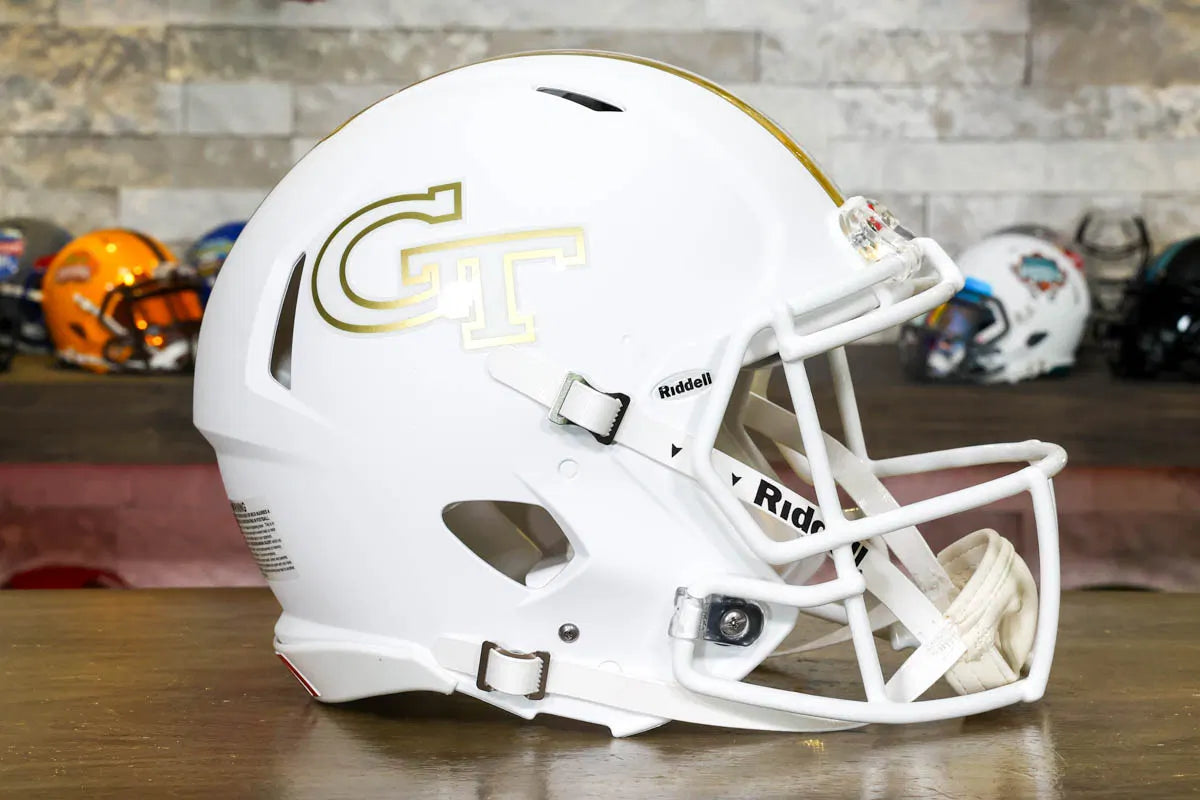 Georgia Tech Yellow Jackets Riddell Speed Authentic Helmet - Flat Whit ...