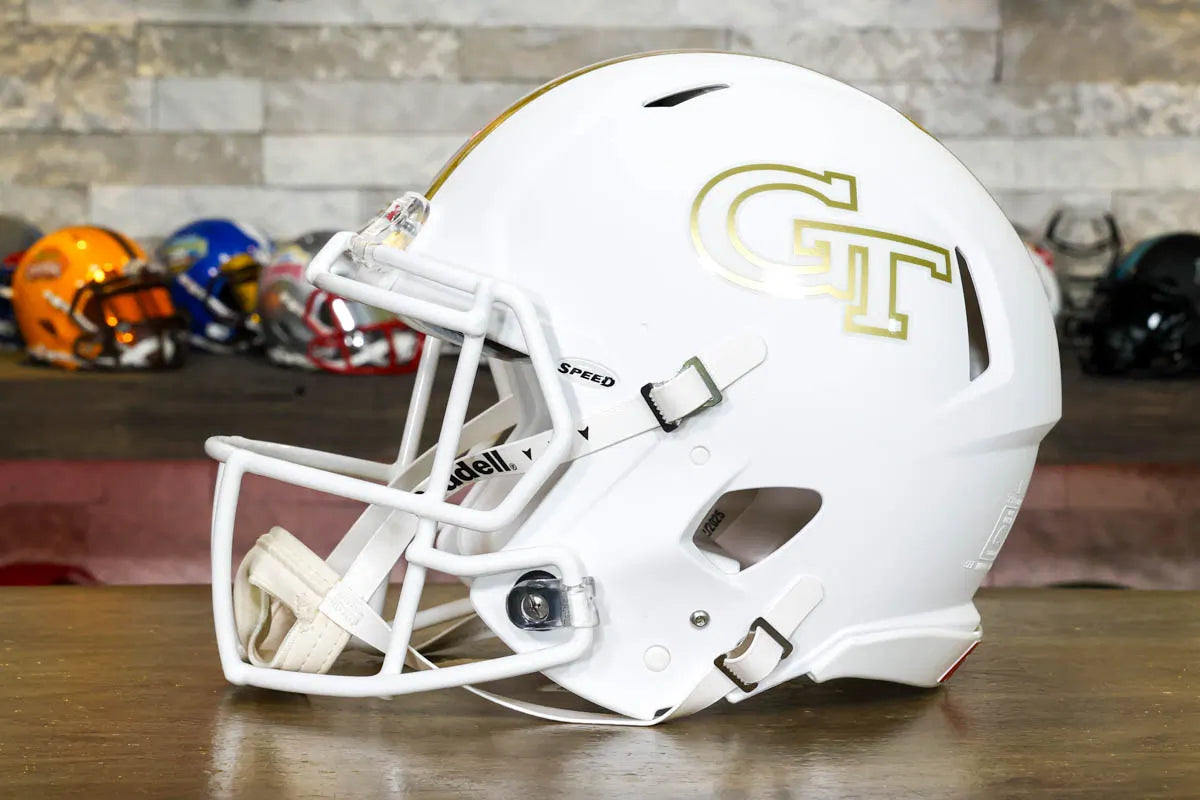 Georgia Tech Yellow Jackets Riddell Speed Authentic Helmet - Flat Whit ...