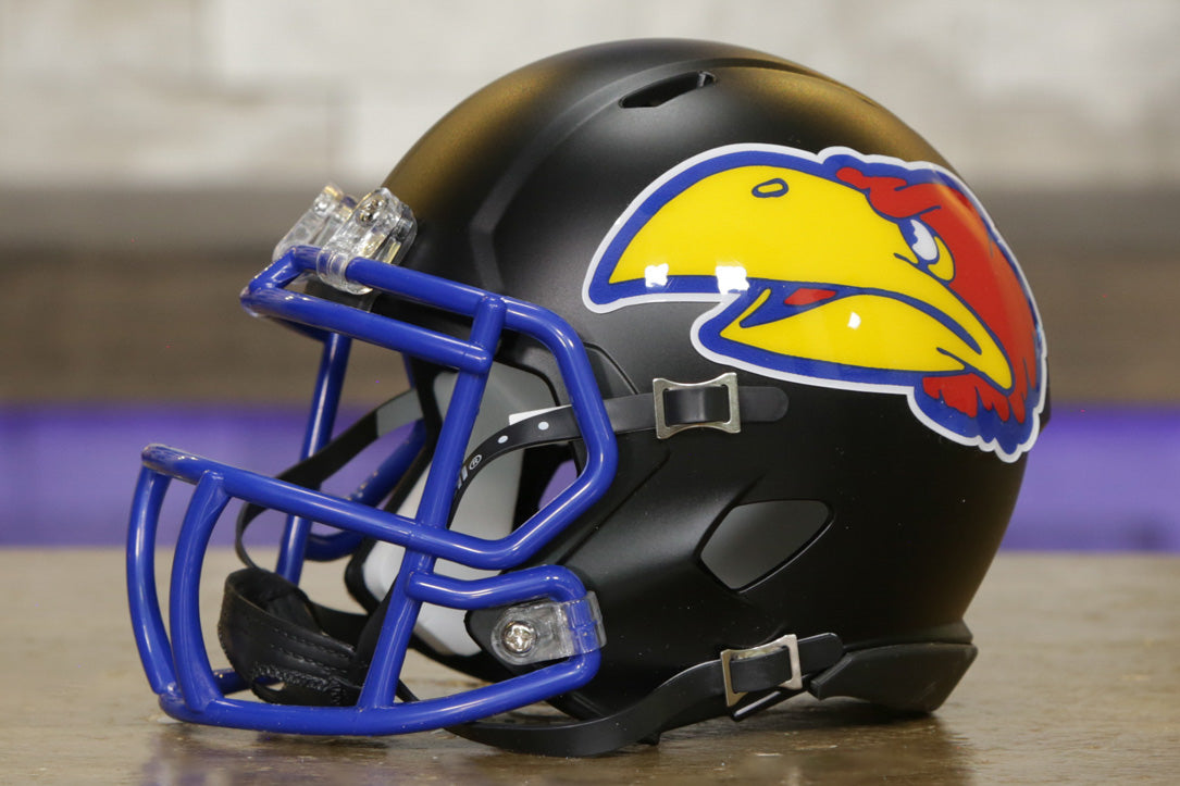 Kansas Jayhawks Riddell Speed Mini Helmet - Black – Green Gridiron, Inc.