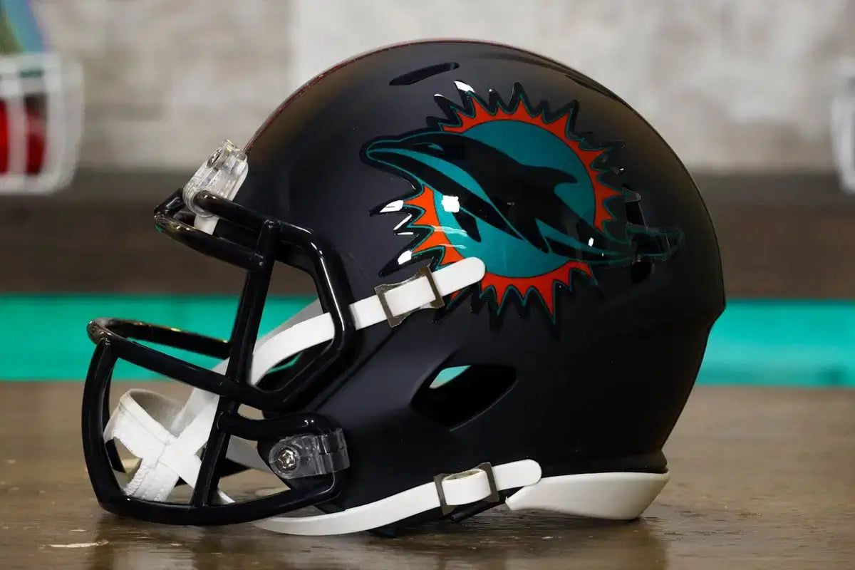 Miami Dolphins Riddell Speed Mini Helmet - Rivalries – Green Gridiron, Inc.