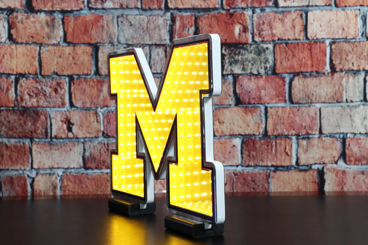 NCAA LED Infinity Logo Light - Michigan Wolverines – Green Gridiron, Inc.
