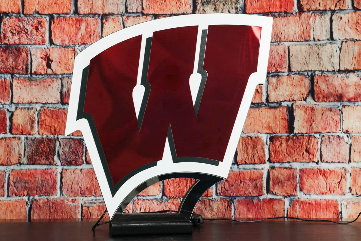 NCAA LED Infinity Logo Light - Wisconsin Badgers – Green Gridiron, Inc.