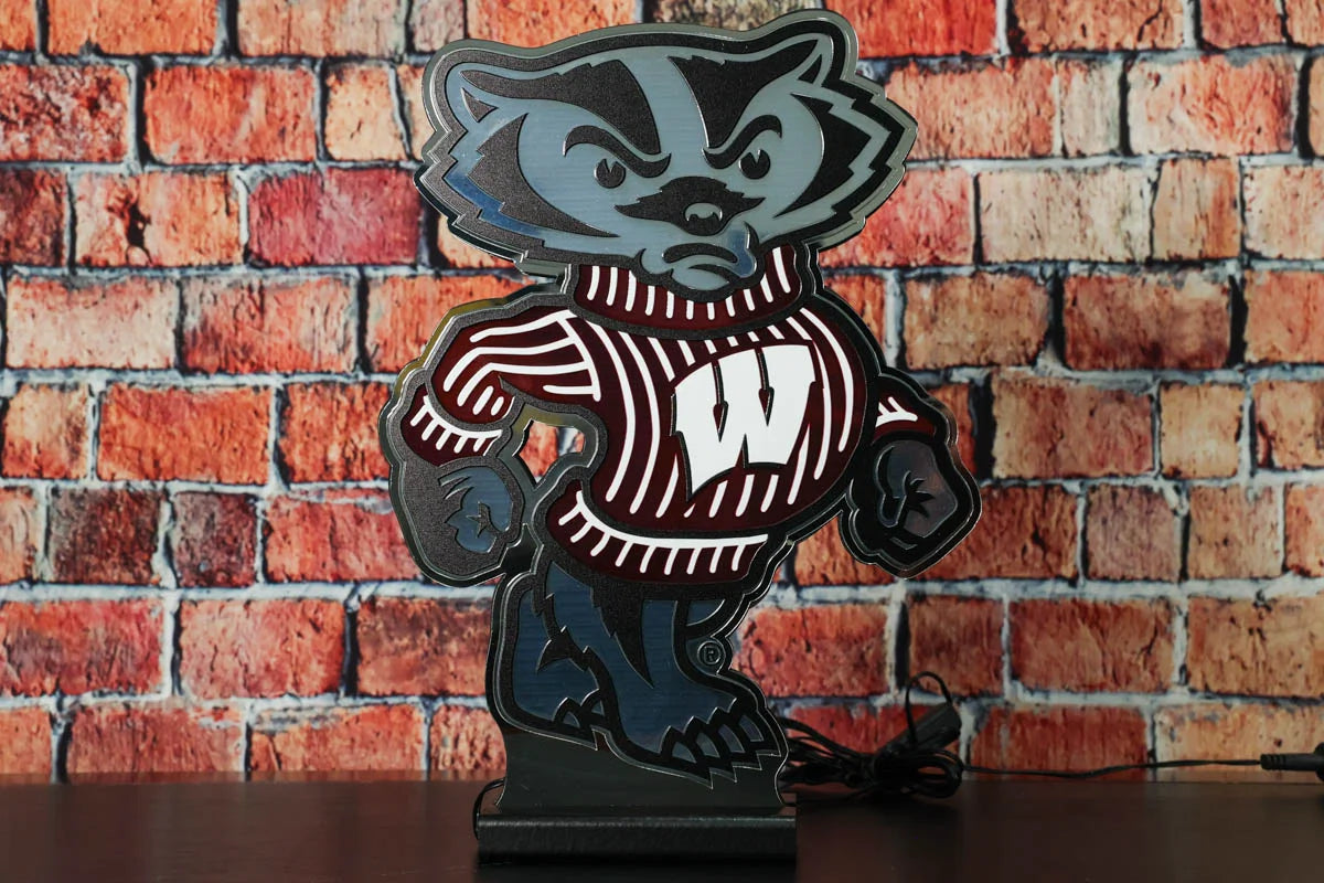 NCAA LED Infinity Logo Light - Wisconsin Badgers Buckey – Green ...