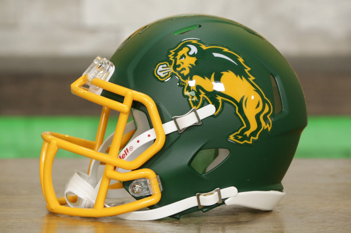 North Dakota State Bison Riddell Speed Mini Helmet - Matte Green ...