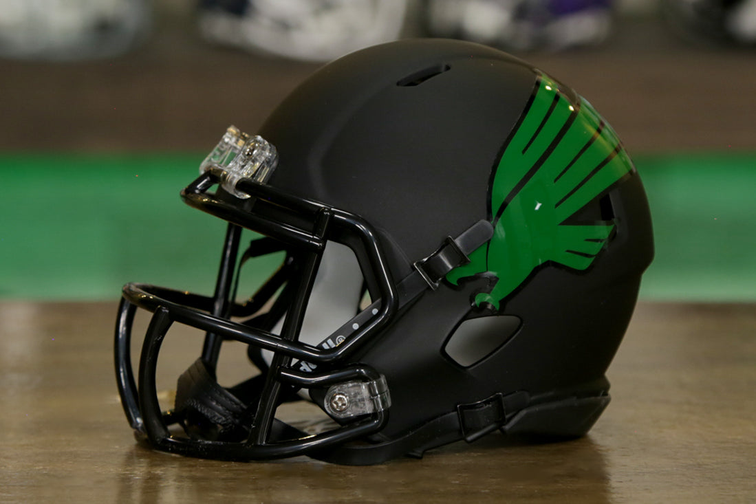 North Texas Mean Green Riddell Speed Mini Helmet - Matte Black – Green ...