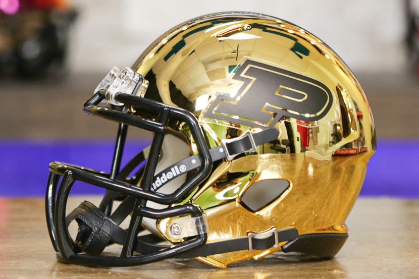 Purdue Boilermakers Riddel Speed Mini Casco - Cromo Dorado – Green ...