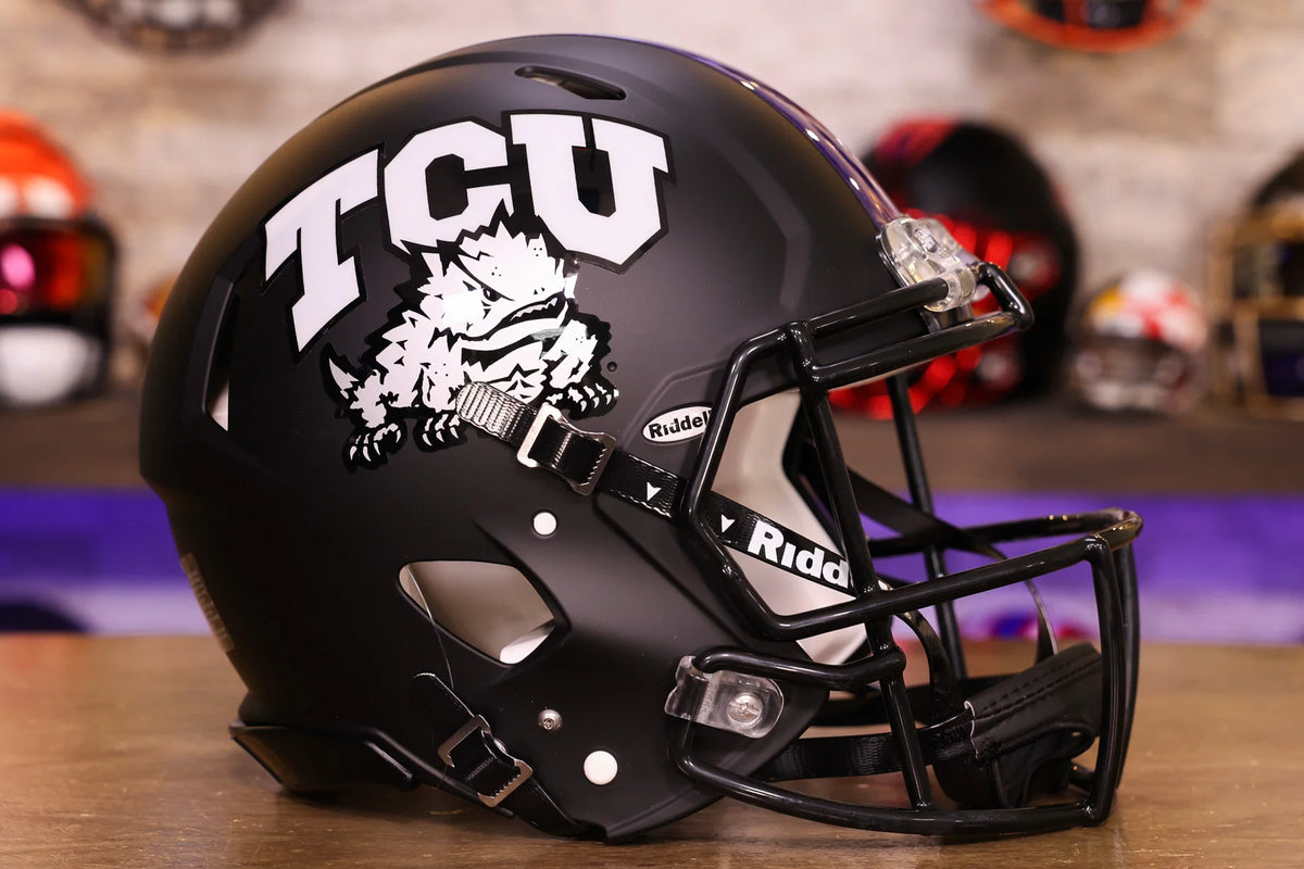 TCU Horned Frogs Riddell Speed Authentic Helmet - Matte Black – Green ...