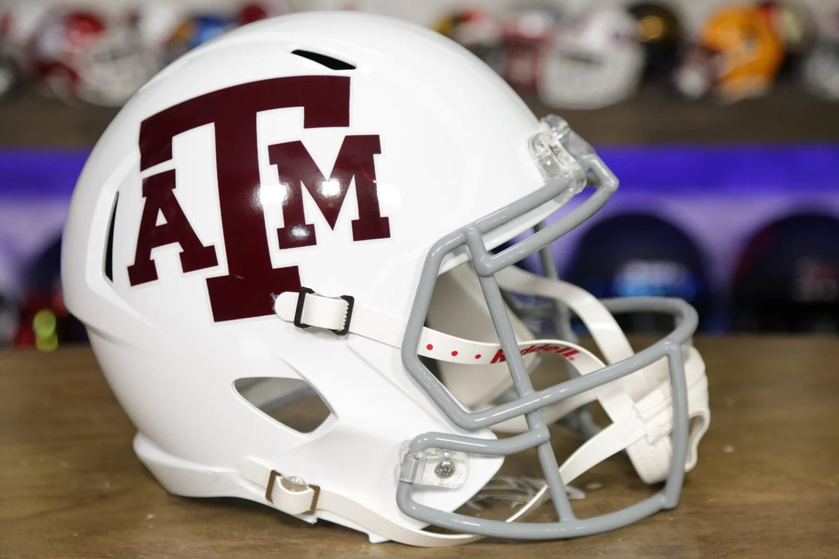 Texas A&M Aggies Riddell Speed Display Helmet - White – Green Gridiron ...
