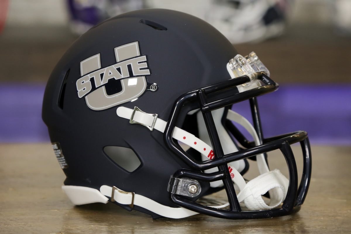 Utah State Aggies Riddell Speed Mini Helmet - Matte Navy – Green ...