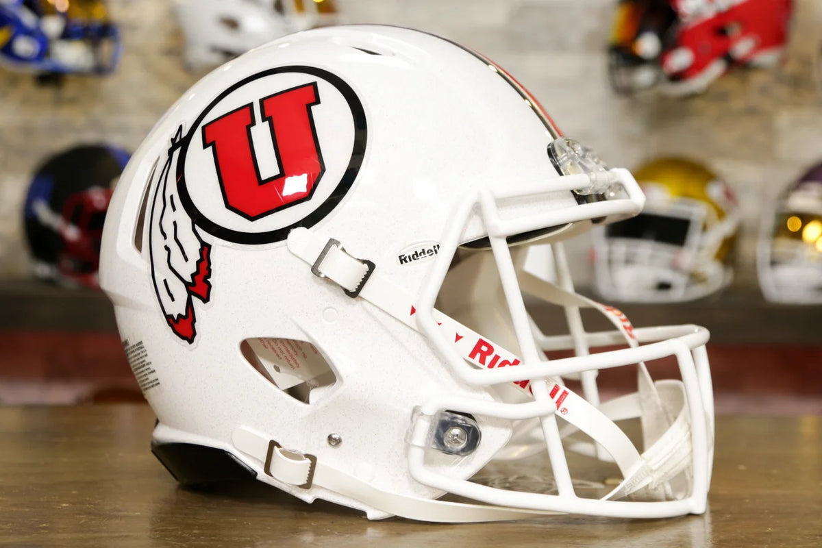 Utah Utes Riddell Speed Authentic Helmet - White – Green Gridiron, Inc.