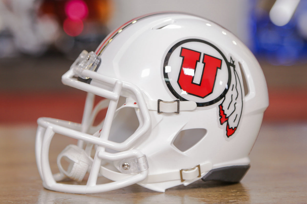 Utah Utes Riddell Speed Mini Helmet - White – Green Gridiron, Inc.
