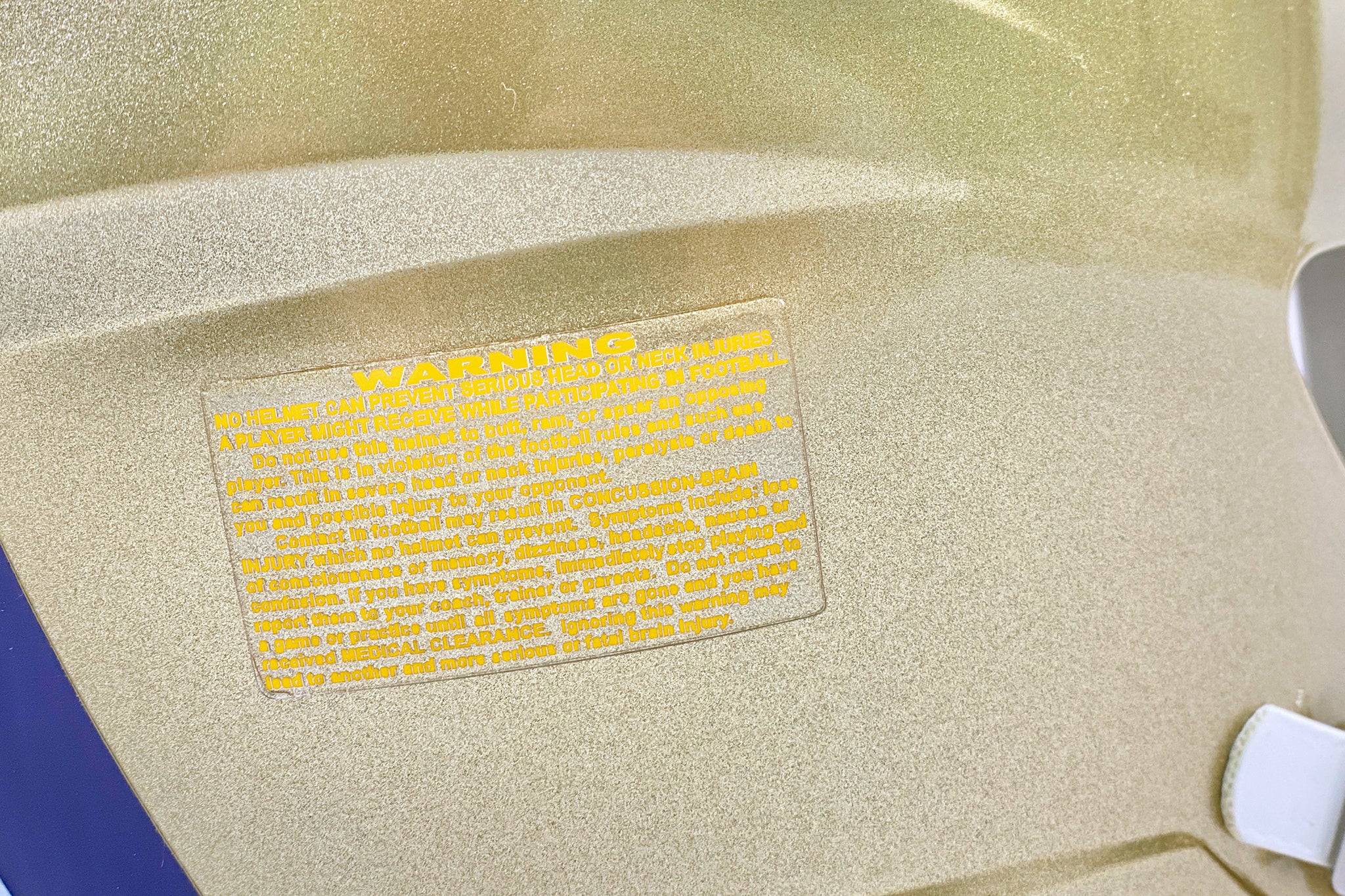 Warning Label Decal For Football Helmets – Green Gridiron, Inc.
