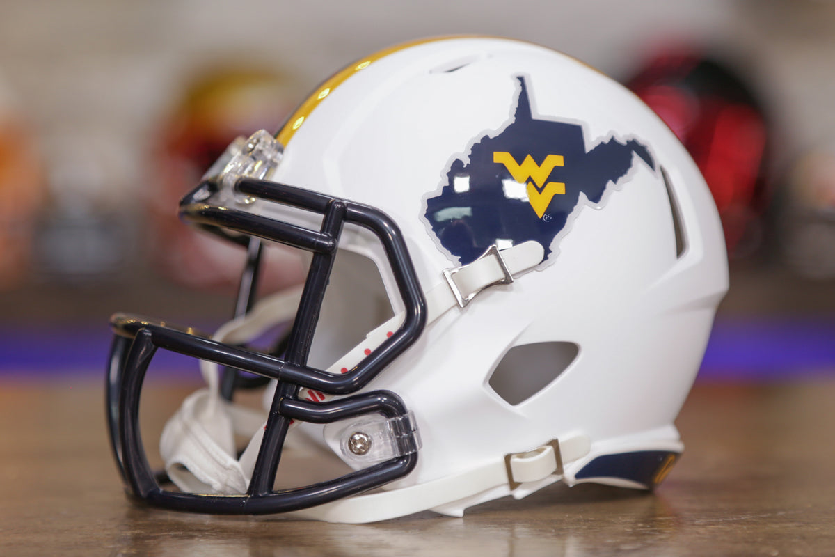 West Virginia Mountaineers Riddell Speed Mini Helmet - White Country R ...