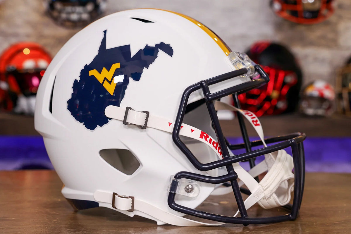 West Virginia Mountaineers Riddell Speed Display Helmet - White Countr ...